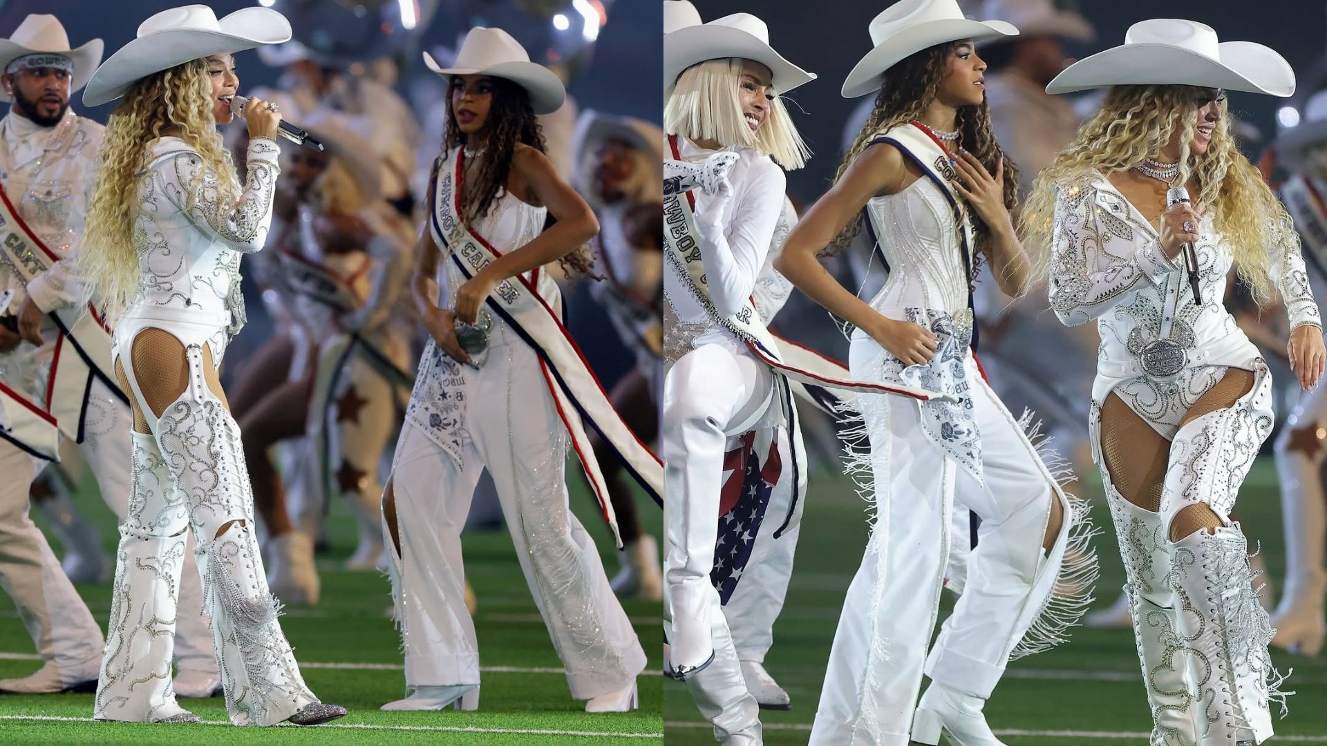 Beyoncé y Blue Ivy en el medio tiempo de la NFL